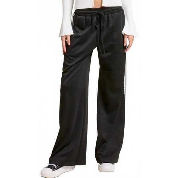Mimosa | Pants & Jumpsuits | New Mimosa Lace Trim Track Pants In Black ...